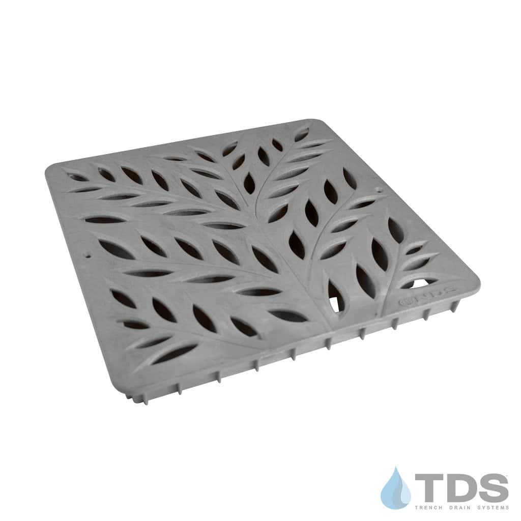 NDS 1218GY Class B ADA Compliant Botanical HDPE 12" x 12" Grate - GRAY ...