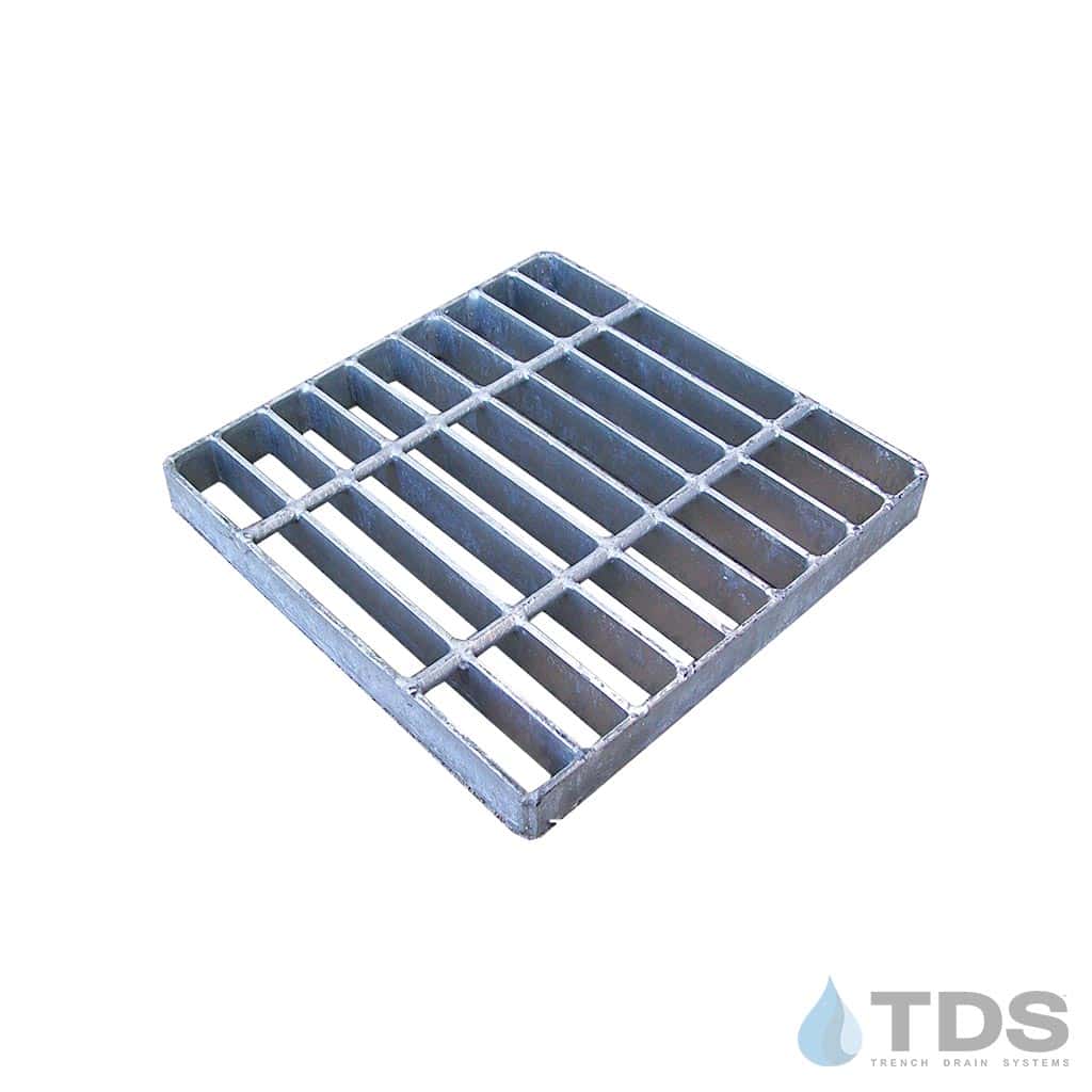 NDS 1215 Class C HD Bar Galvanized 12" x 12" Grate – Trench Drain Grates